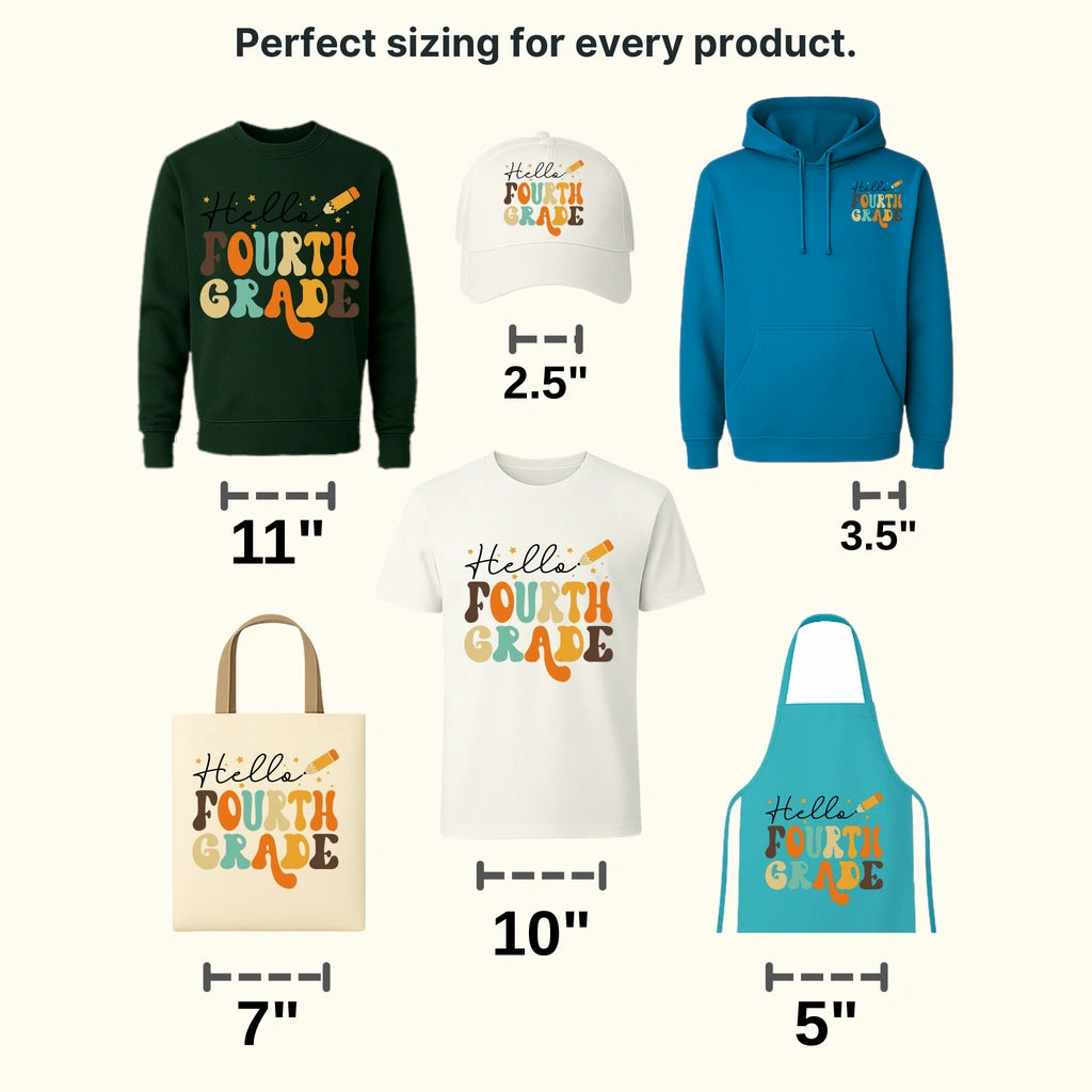 Hello Fourth Grade - First Day Of School - Back to School - Design ...