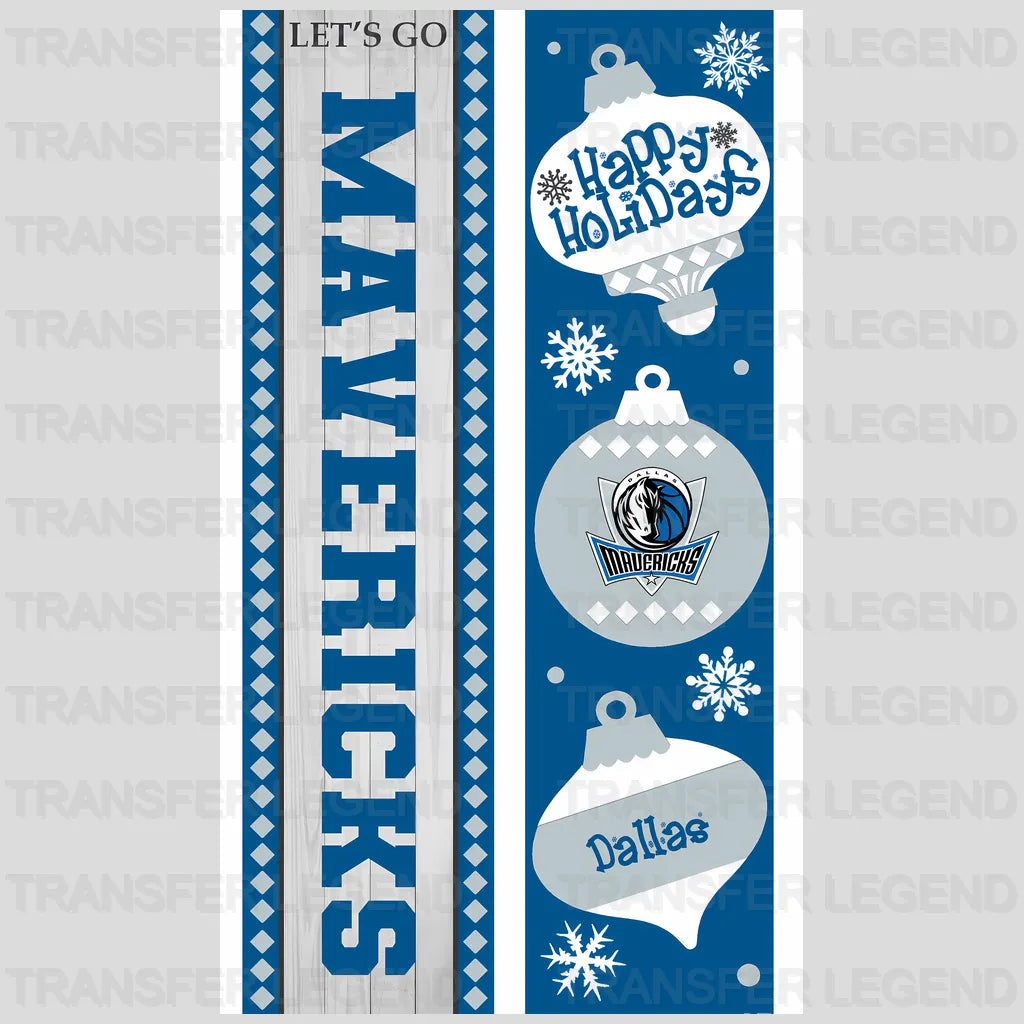 Dallas Mavericks NBA Vertical Strip Banner Logo White - DTF Iron On Tr
