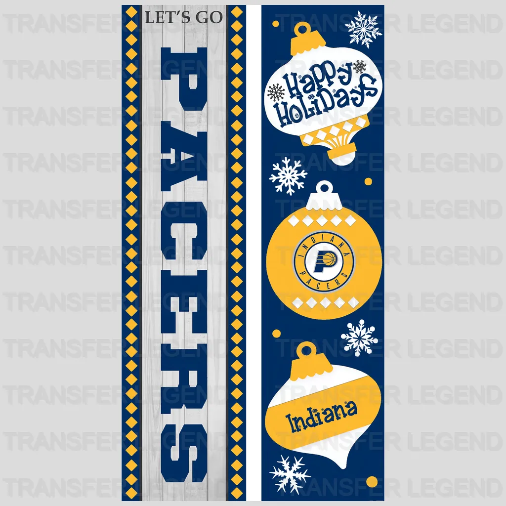 Indiana Pacers NBA Vertical Strip Banner Logo Patterned - DTF Iron On