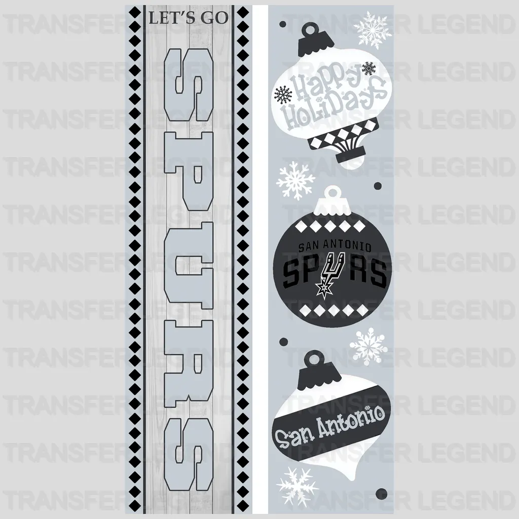 San Antonio Spurs NBA Vertical Strip Banner Logo Patterned - DTF Iron
