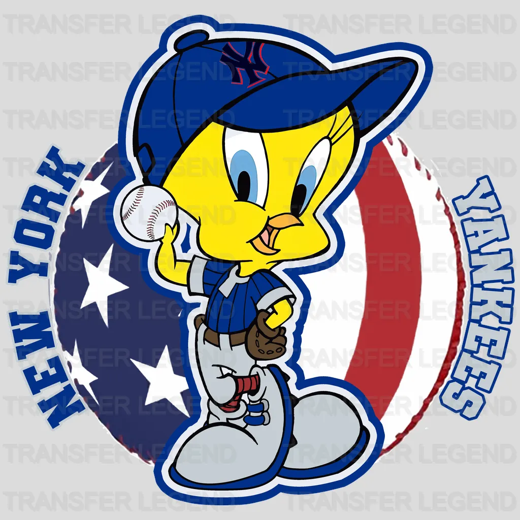 New York Yankees MLB Tweety Bird Cartoon Character - DTF Iron On Trans