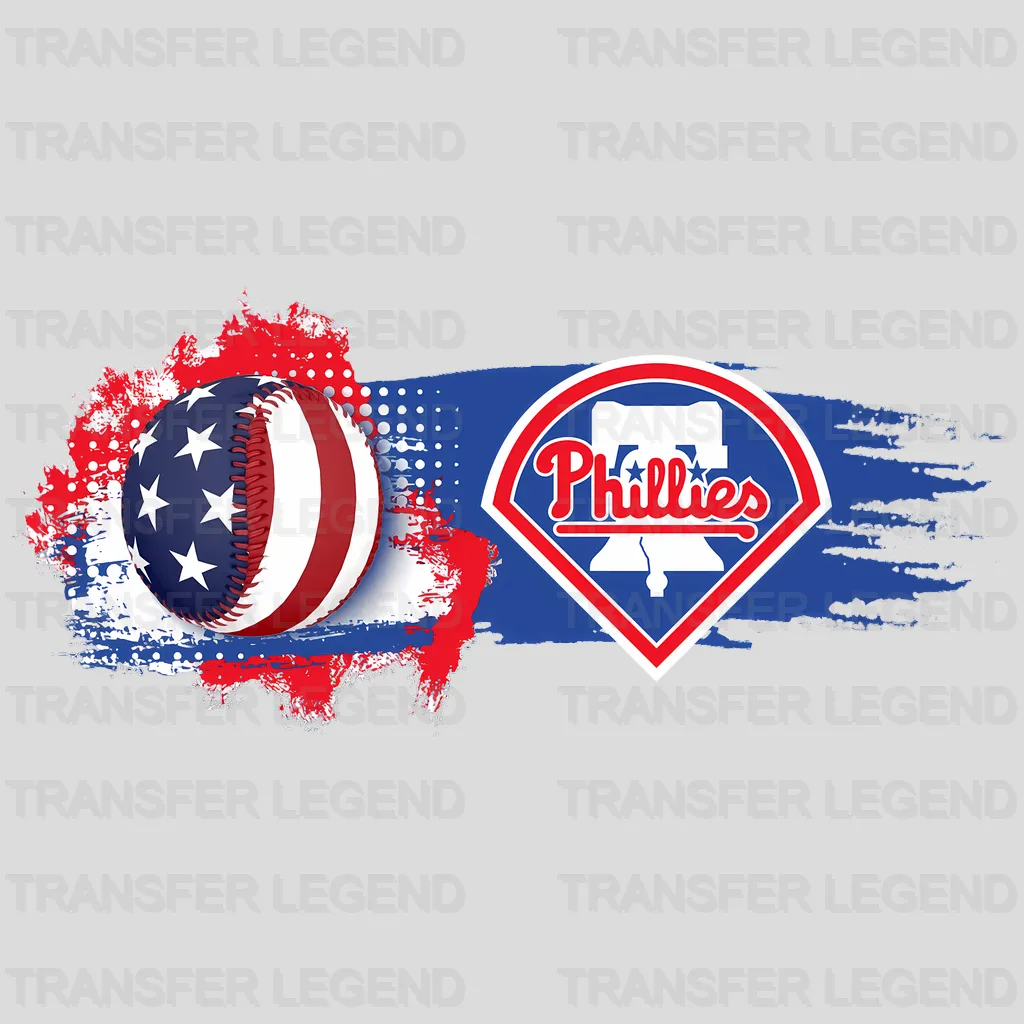 Philadelphia Phillies MLB Paint Splatter Flag Logo Art - DTF Iron On T