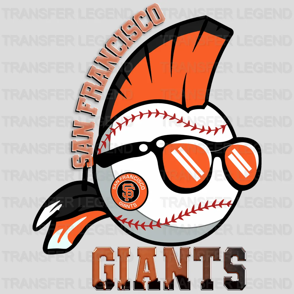 San Francisco Giants MLB Cartoon Kid Player Batting - DTF Iron On Tran