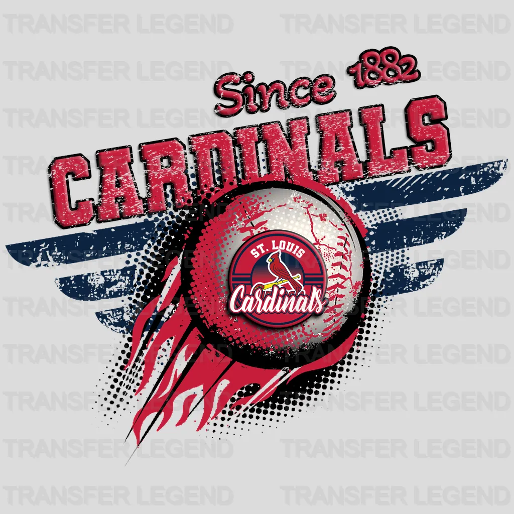 St Louis Cardinals MLB Winged Aviation Style Logo - DTF Iron On Transf