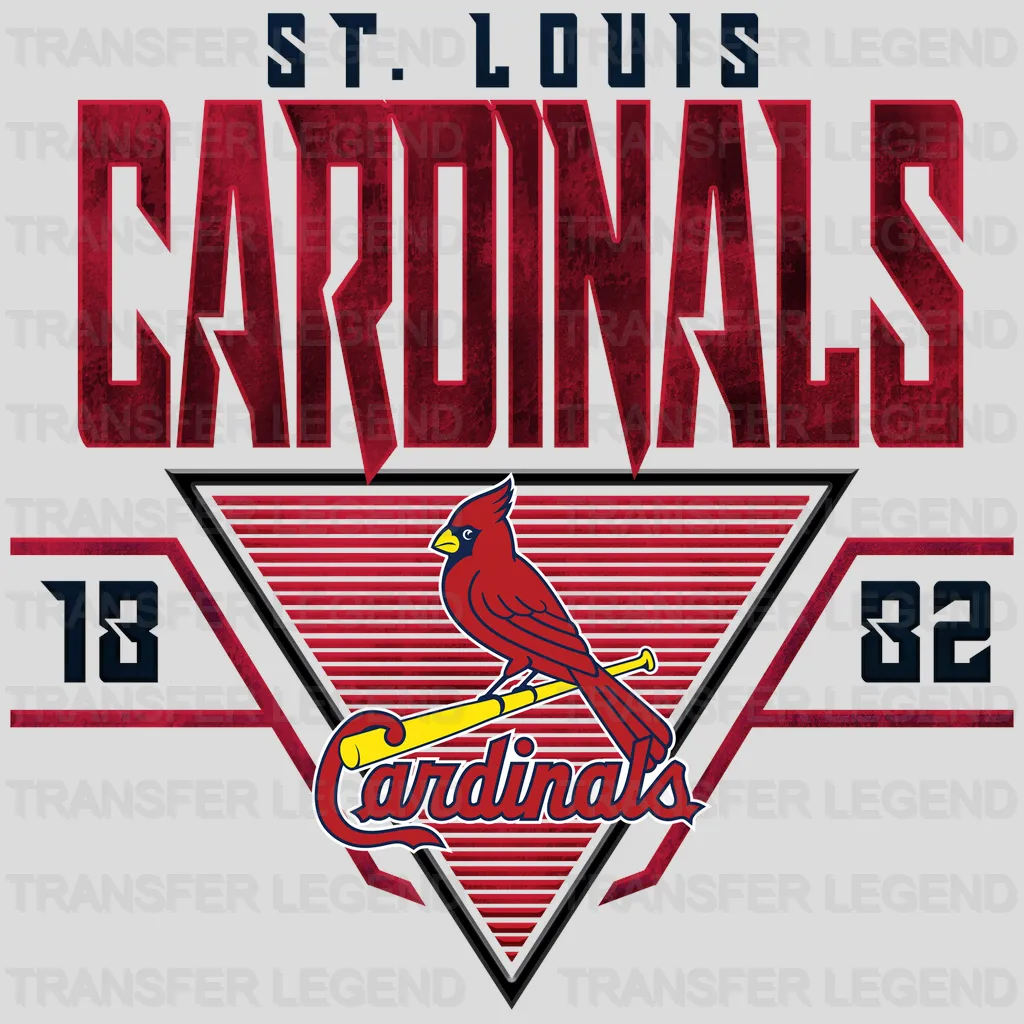 St Louis Cardinals MLB Vintage Red Typography Pennant - DTF Iron On Tr