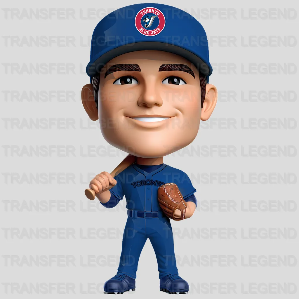 Toronto Blue Jays MLB Cartoon Bobblehead Player Character - DTF Iron O