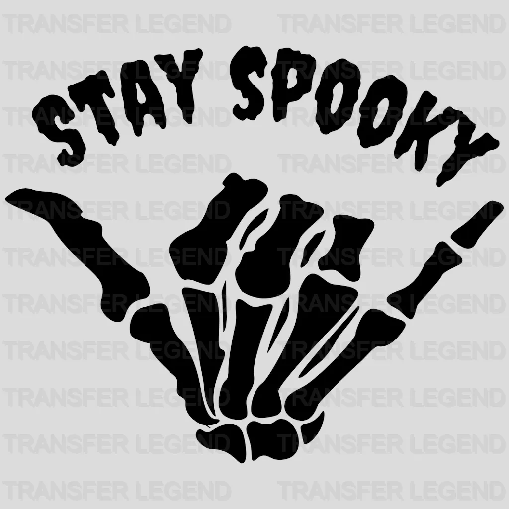 Halloween Stay Spooky Skeleton Hand Design - DTF heat transfer