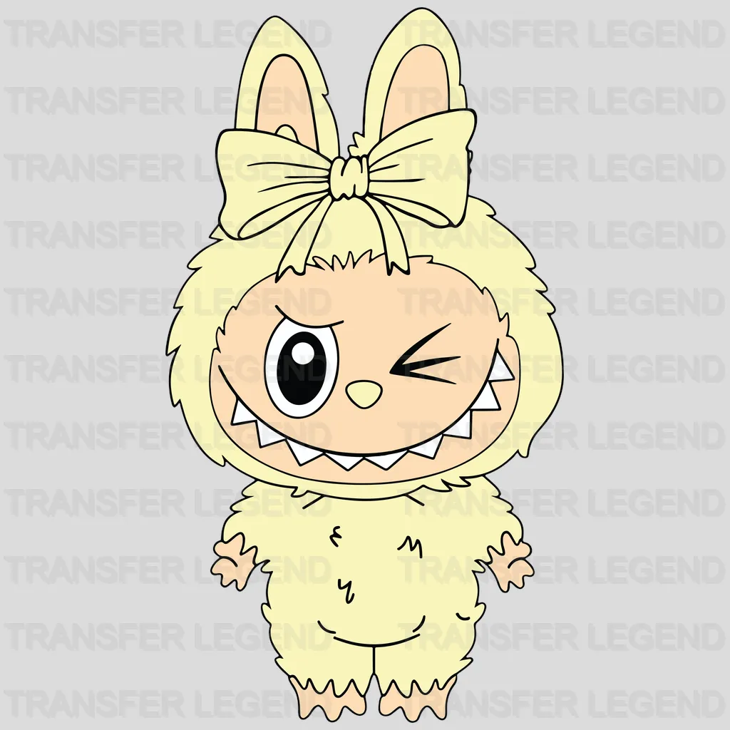 One Eye Yellow Labubu Design - DTF Heat Transfers