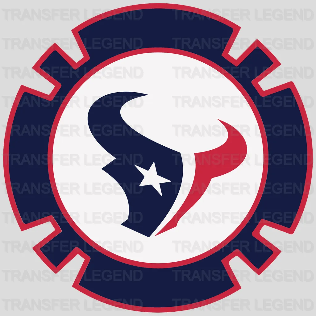 Houston Texans Gear‑Cog Badge NFL Design - DTF Heat Transfer