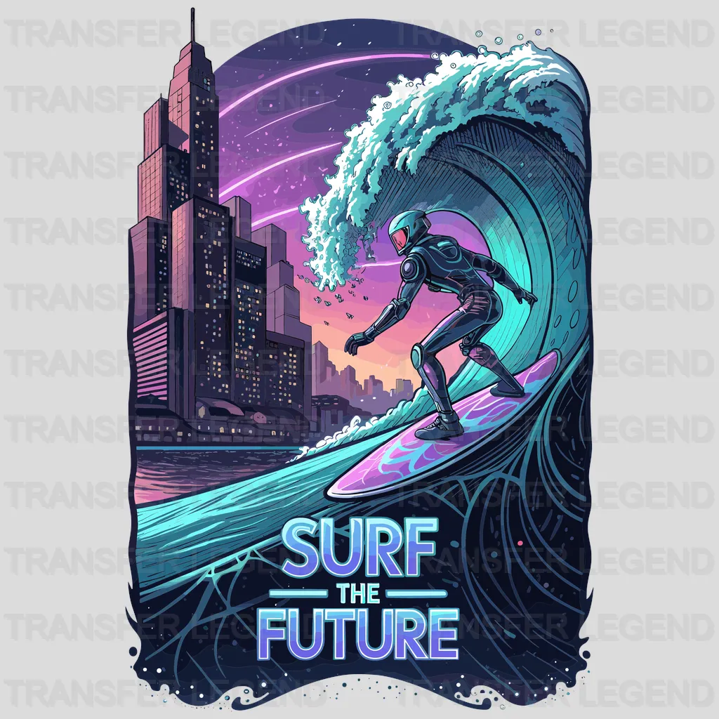 Surf The Future Surfing Design - DTF Heat Transfers
