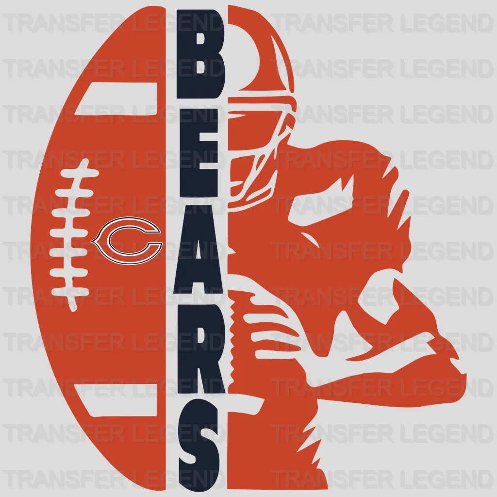 Chicago Bears Ripped Chest Bulldog Emblem NFL Design - DTF Heat Transf