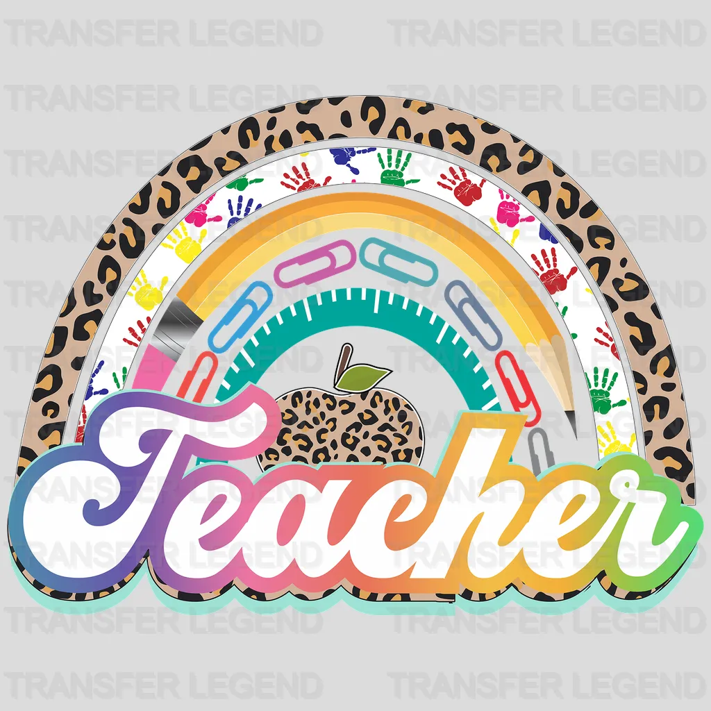 Teacher Rainbow Dtf Transfer