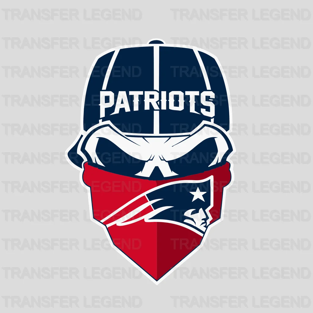New England Patriots skull-faced helmet masked design, NFL design - DT