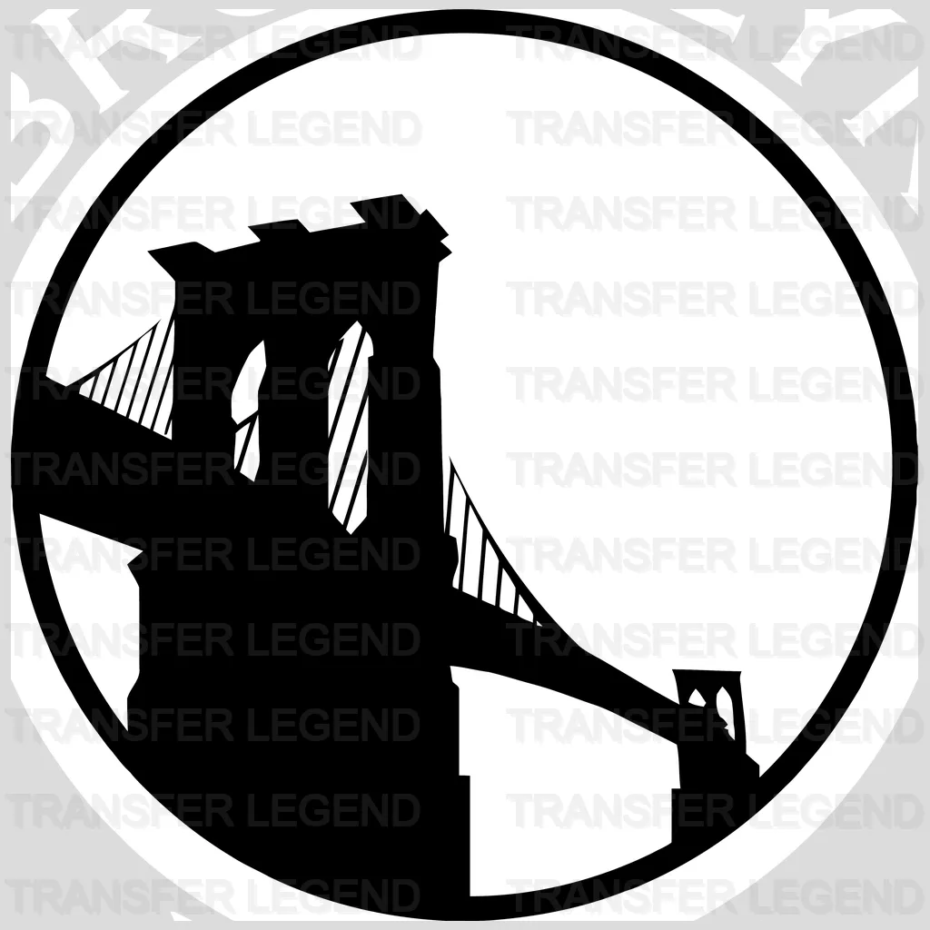 Brooklyn Nets Bridge Roundel (Brooklyn Bridge Emblem) NBA Design - DTF