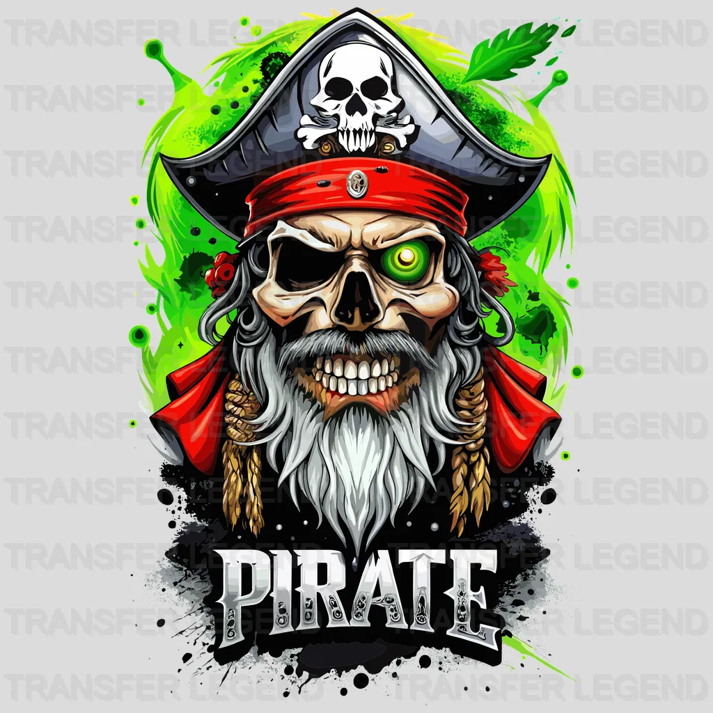 Old Man Skull Pirate Design - DTF Heat Transfer