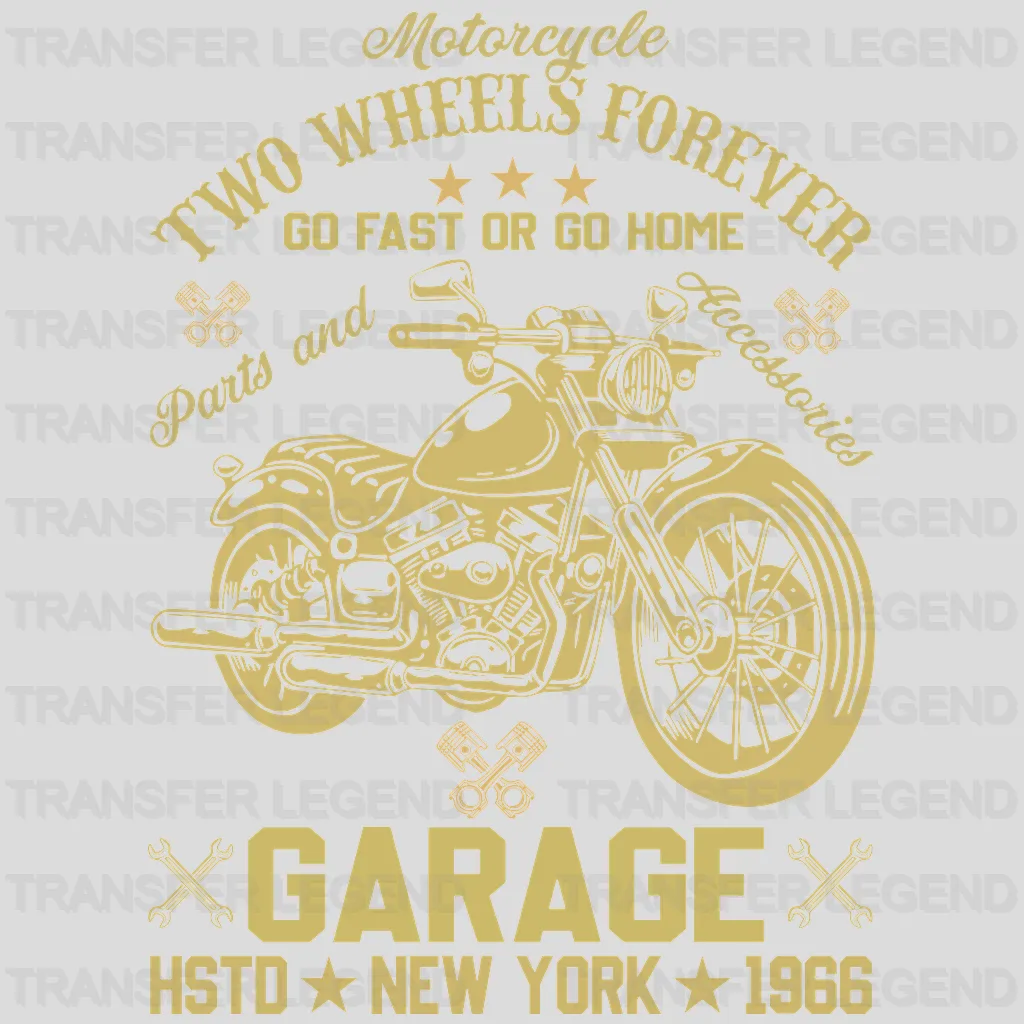 Two Wheels Forever - Motocycle Design DTF Heat Transfer