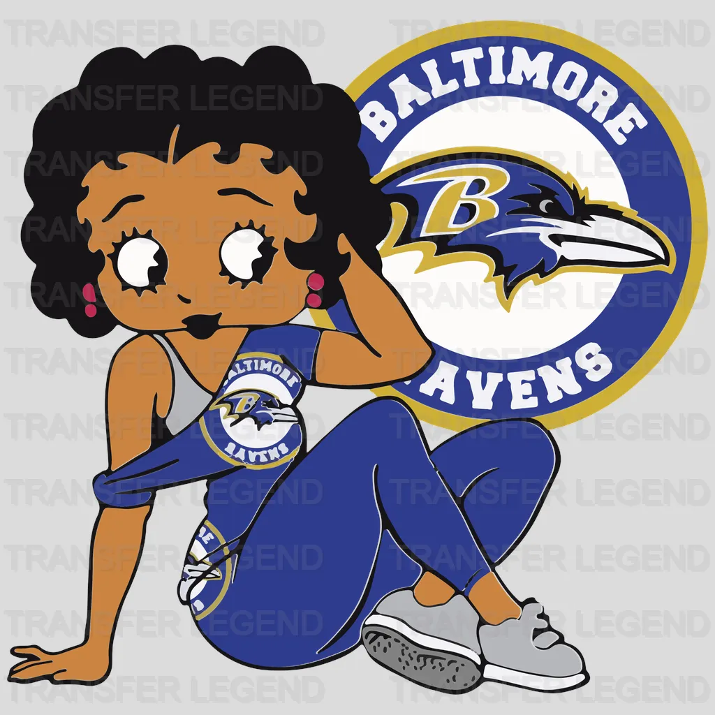 Baltimore Ravens Round Text Badge NFL Design - DTF Heat Transfer