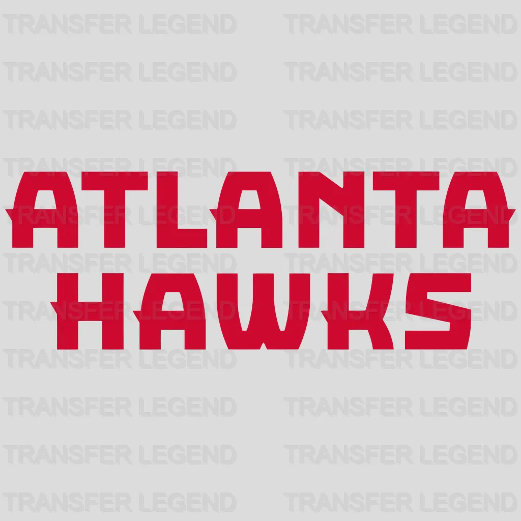 Atlanta Hawks Stacked “ATLANTA HAWKS” Wordmark (Red) NBA Design - DTF