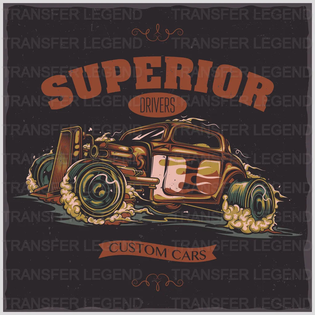Cars Superior Drivers Clasic Car Designs - DTF Heat Transfer