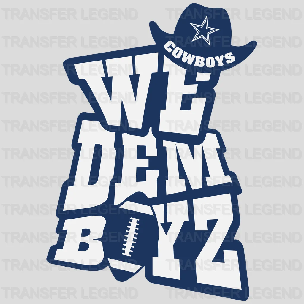Dallas Cowboys Round Text Logo NFL Design - DTF Heat Transfer