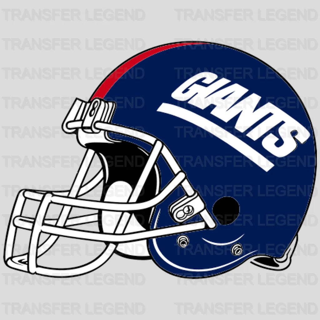 New York Giants side‑view football helmet illustration, NFL design - D