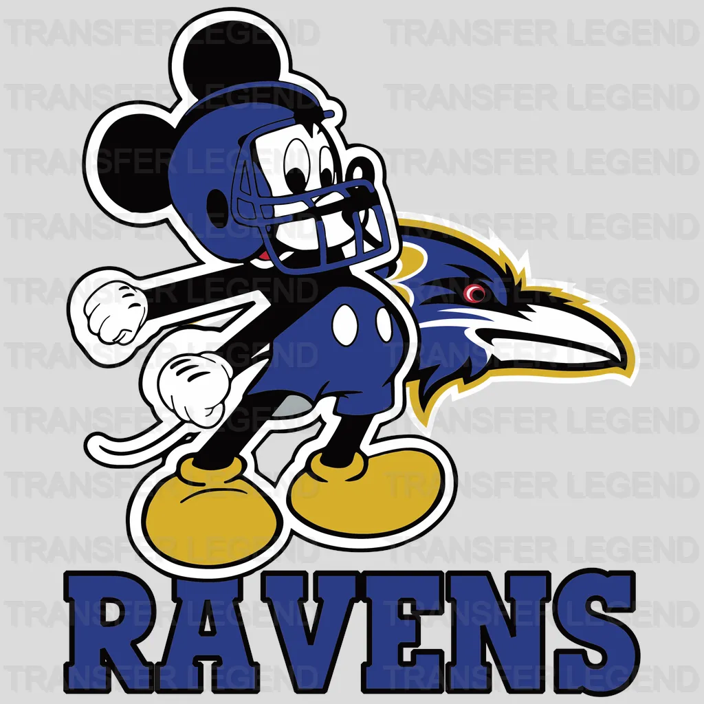 Mickey Mouse Football Mascot NFL Design - DTF Heat Transfer