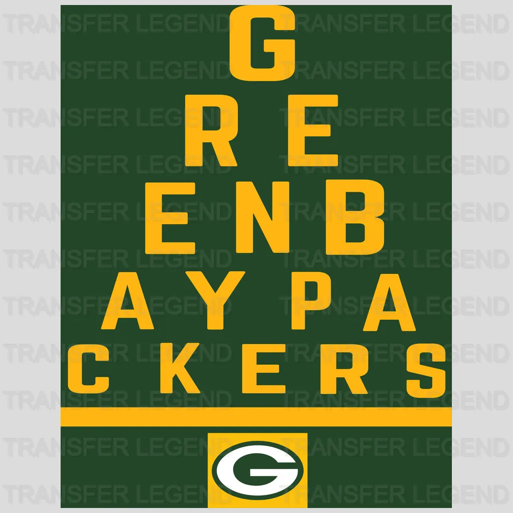 Green Bay Packers stacked GREEN BAY PACKERS letters with team logo, NF
