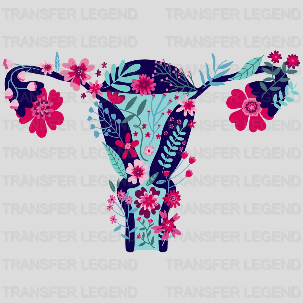 Floral Uterus Design - DTF heat transfer