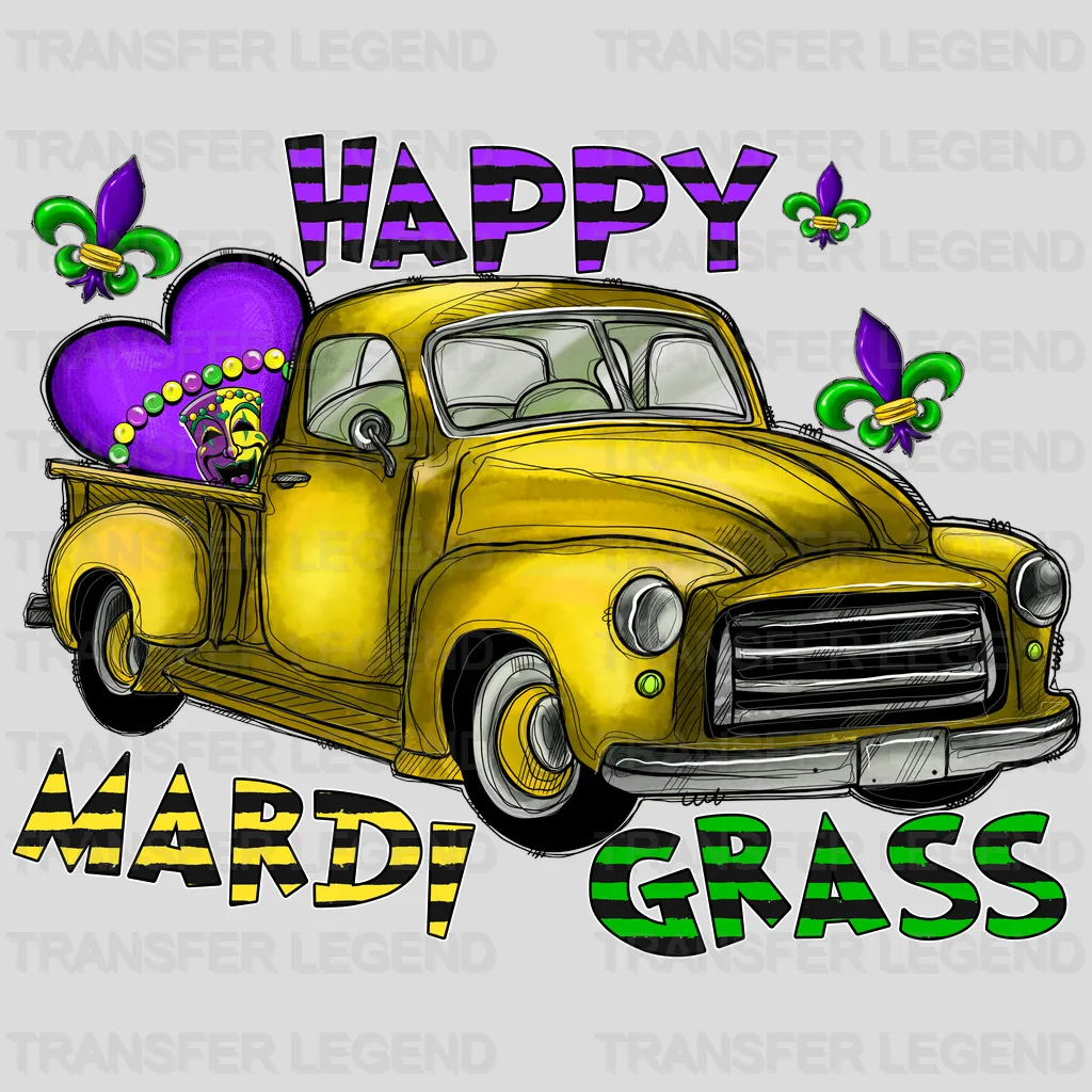Car Mardi Gras Design- Mardi Gras DTF heat transfer