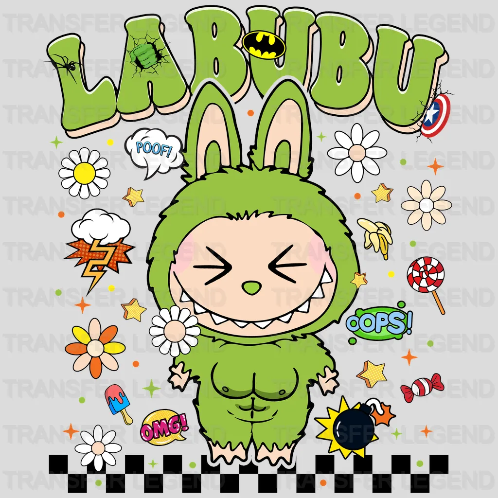 Hulk Time Labubu Design - DTF Heat Transfers