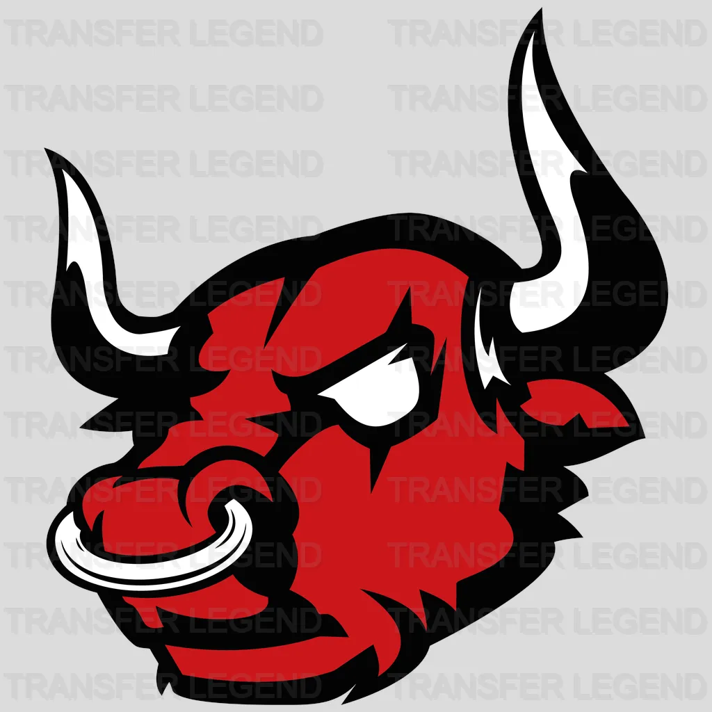 Chicago Bulls Aggressive Bull Head with Nose Ring NBA Design - DTF Hea