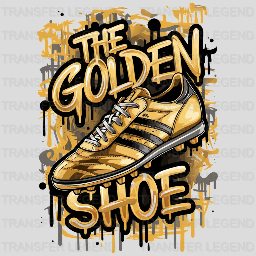 The Golden Shoe Soccer Design - DTF Heat Transfers