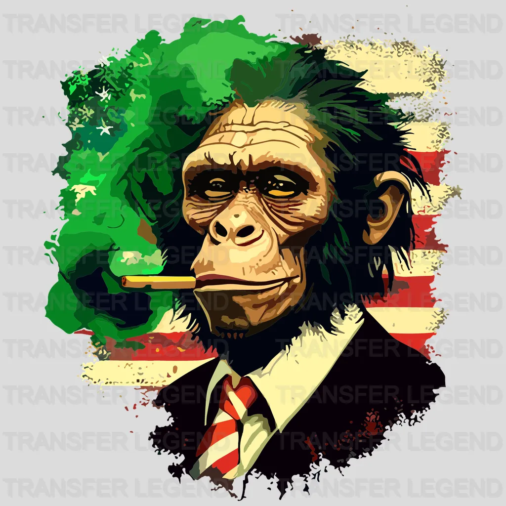 Smoking Monkey USA Design - DTF Heat Transfers