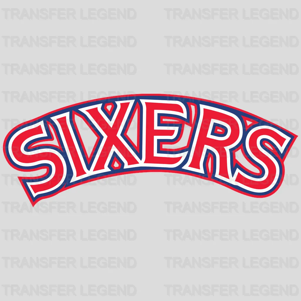 Philadelphia 76ers Curved SIXERS Wordmark NBA Design - DTF Heat Transf