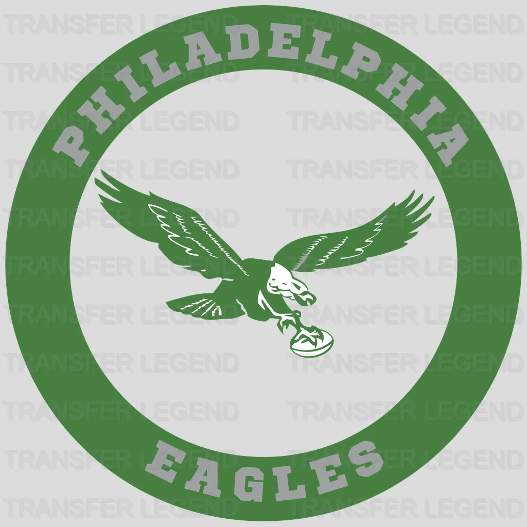 Philadelphia Eagles circular green badge with flying eagle, NFL design